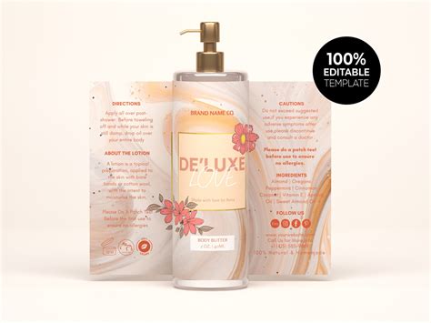 Printable Product Labels Editable Cosmetic Labels Label Etsy