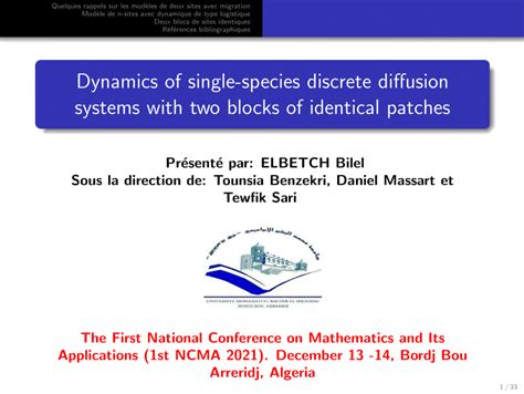 Pdf Dynamics Of Single Species Discrete Diffusion Systems With Two