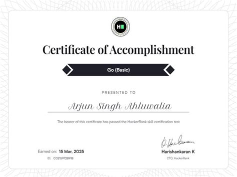 golang certification hackerrank learning arjun walia