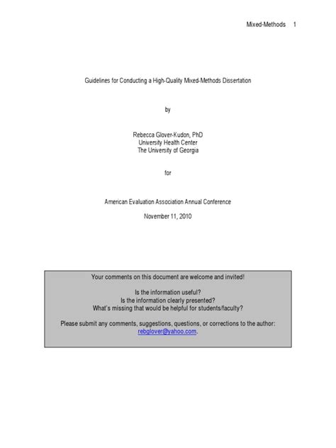 guidelines for conducting a high quality mixed methods dissertation