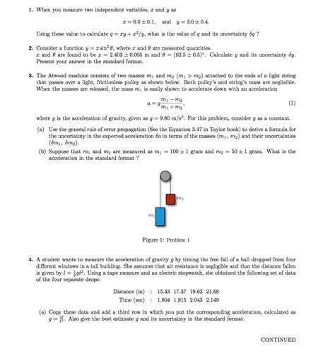 solved when you measure two independent variables x and y