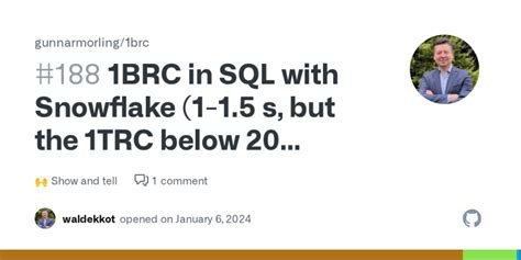Waldemar Kot On Linkedin 1brc In Sql With Snowflake 1 2 2s But The 1trc Below 20 Seconds