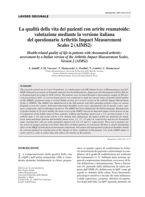 Pdf Health Related Quality Of Life In Patients With Rheumatoid Arthritis Assessment By A