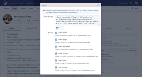 Embed Calendars And Events Into Your Website ChurchSuite Support Articles
