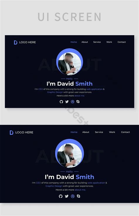 전문 포트폴리오 웹사이트 Ui 디자인 템플릿 유저인터페이스 Png Eps 무료 다운로드 Pikbest