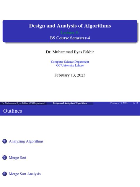 Lecture04 Bsaanalysisofalgorthims Sorting Pdf Computational