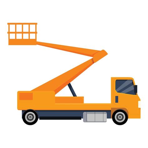 Orange Cherry Picker Truck Extending Its Arm Upwards 50729595 Vector Art At Vecteezy