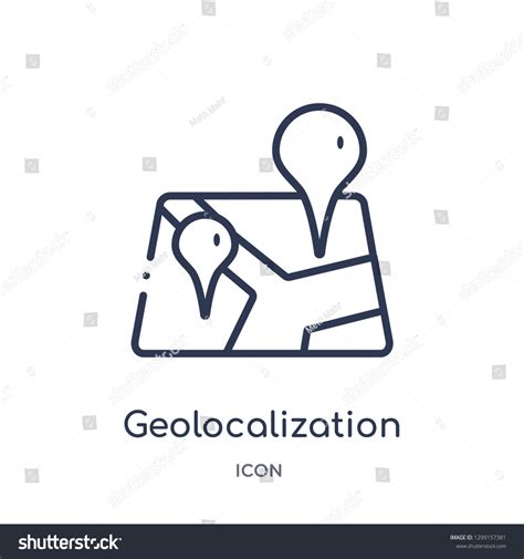 Linear Geolocalization Icon Maps Locations Outline Stock Vector Royalty Free 1299157381