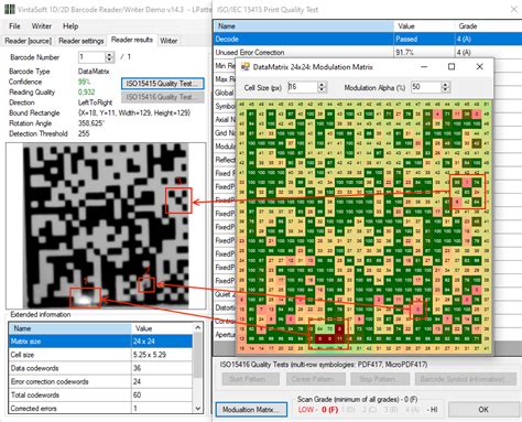 Detect Printing Defects In 2d Barcode Using The Modulation Matrix Of