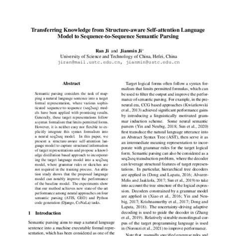 Transferring Knowledge From Structure Aware Self Attention Language Model To Sequence To