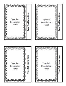 Editable Interactive Notebook Tabs Template By Mrs Champion In Fifth