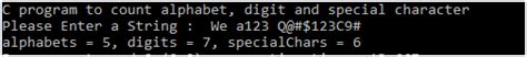 C Program To Count Alphabets Digits And Special Characters Quescol