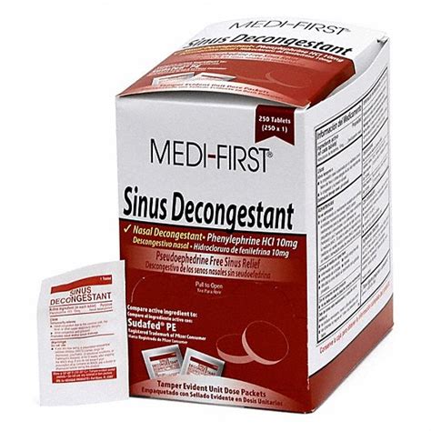 Medi First Phenylephrine Hcl 250 Individual Doses Sinus And Allergy