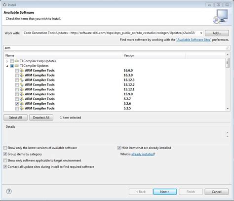A Failure Occurs While Trying To Install A Newer Ti Arm Compiler