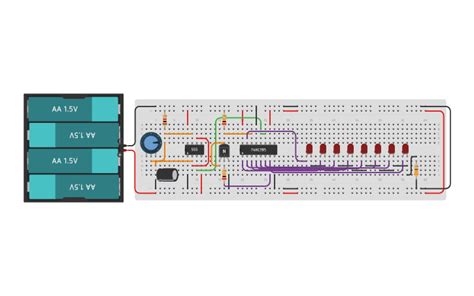 Circuit Design Secuencia De Leds Con Ne555 Y 74hc595 Tinkercad