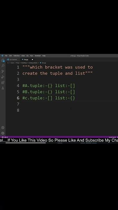 Which Bracket Was Used To Create The Tuple And Listshortspython