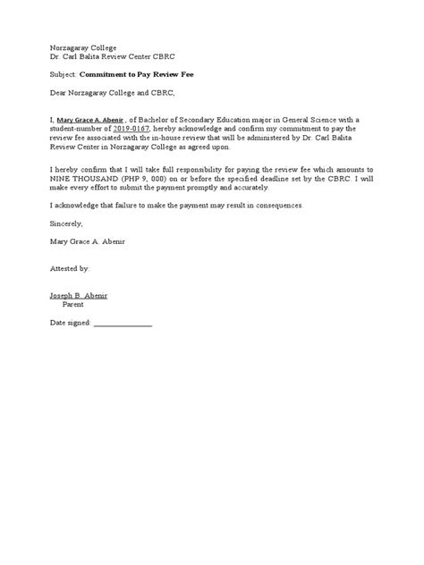 Commitment Letter Pdf