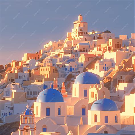 Premium Photo Vivid Santorini Caldera Aerial Perspective