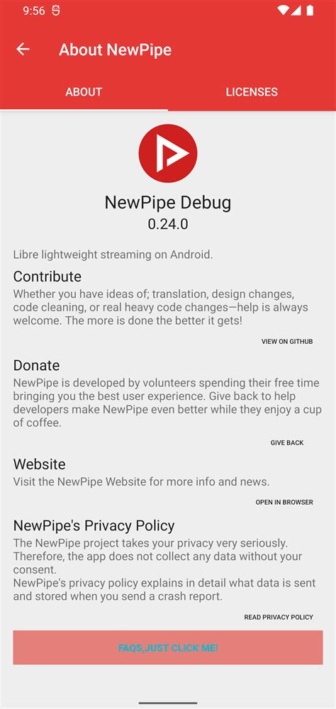 link to faq in the app · issue 4447 · teamnewpipe newpipe · github