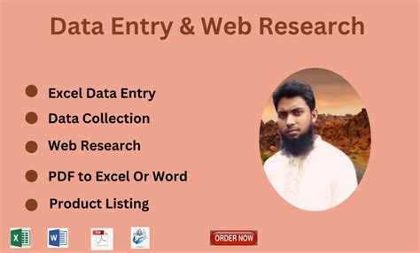 do fastest data entry pdf to excel and web research by shohag bau fiverr