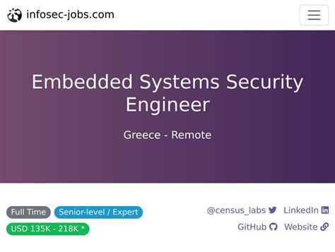 Hiring Embedded Systems Security Engineer Remote Rinfosecjobs