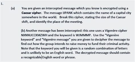 Solved A You Are Given An Intercepted Message Which You