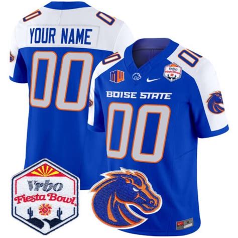 Custom Boise State Broncos Jersey 2025 Fiesta Bowl Patch Vapor Limited