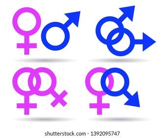 Sex Symbols Set Blue Pink Color Stock Vector Royalty Free