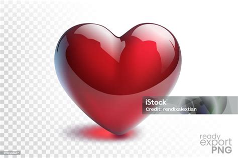 광택 3d 레드 하트 발렌타인 데이 결혼식 및 기타 개념 투명 패턴에 고립 Png 내보내기 준비 벡터 일러스트 레이 션 2월에 대한 스톡 벡터 아트 및 기타 이미지 Istock