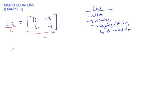 Matrix Equations Example Numerade