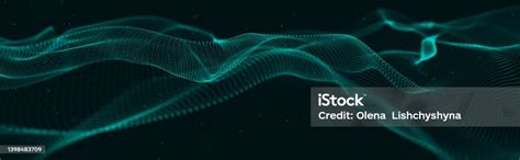 입자의 음악적 파동 건전한 구조적 연결 빛나는 입자의 파동이있는 추상적 인 배경 웨이브 3d 3차원 형태에 대한 스톡 사진 및 기타 이미지 Istock