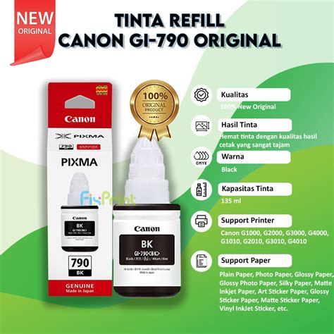 Jual Tinta Printer Canon Gi790 Gi 790 G1010 G2010 G1000 G2000 Original
