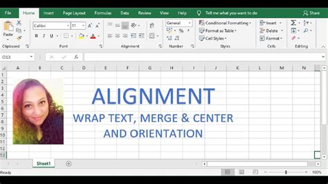 excel 2019 alignment wrap text merge and center and orientation youtube