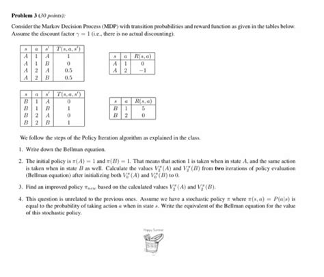 Solved Problem 3 30 Points Consider The Markov Decision