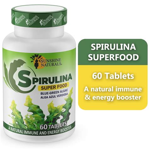 Sunshine Naturals Spirulina Algae Super Food Dietary Supplement 60 Tablets Walmart Business
