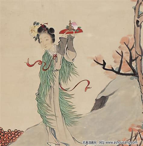 任熊作品 献寿图 高清大图下载 名画油画网