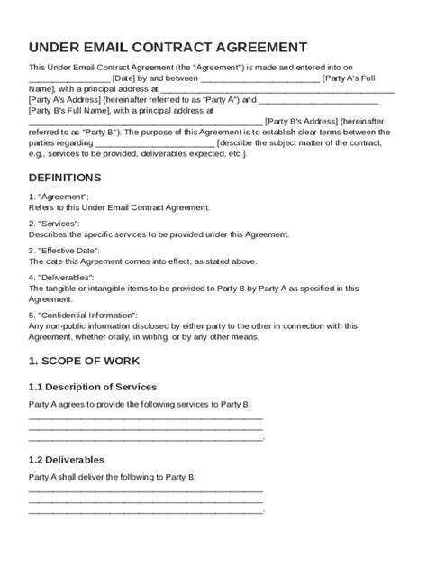 Under Email Contract Template Form Fill Out And Sign Printable Pdf