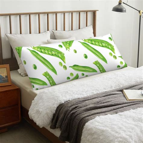 Body Pillow Cover Funny Green Peas Soft Comfort Body Pillow Pillowcase Breathable Long Body