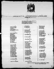 A List Of The Royal Adventurers Of England Trading Into Africa 1663