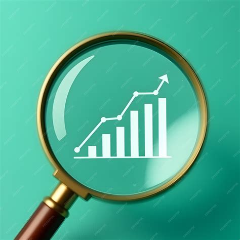 Focused Analysis Magnifying Glass And Upward Trend Chart Premium Ai Generated Image