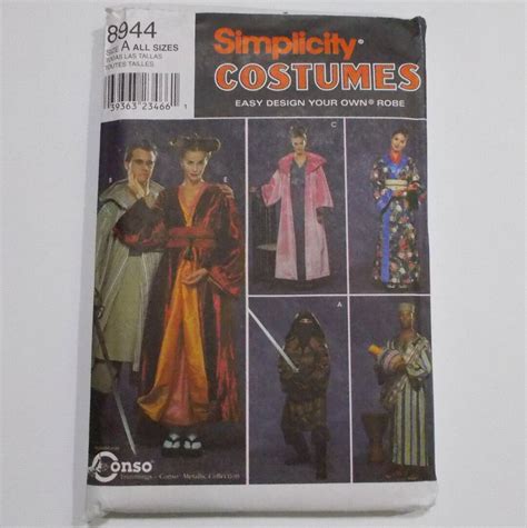 Simpicity 8944 Sewing Pattern Costume Pattern Robes Star Wars Jedi Kimono Ninja African Size A