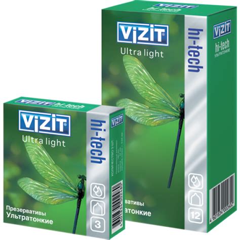 Vizit Hight tech Ultra light 3 or 12 Condoms very thin Презервативы ...