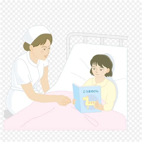 躺在病床上给女孩讲故事的护士PNG图片素材下载 图片编号yglmkbjx 免抠素材网