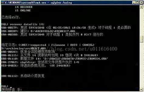 尝试进行recover datafile时报告下列错误 ora 00283 ora 01115 ora 01110 ora 27069 osd 04026 recover datafile报错