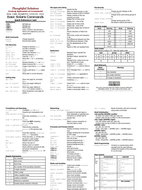 Thoughtful Solutions Basic Solaris Commands Pdf Computer File Information Technology