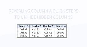 Revealing A Hidden Column Excel Template Free Download Pikbest