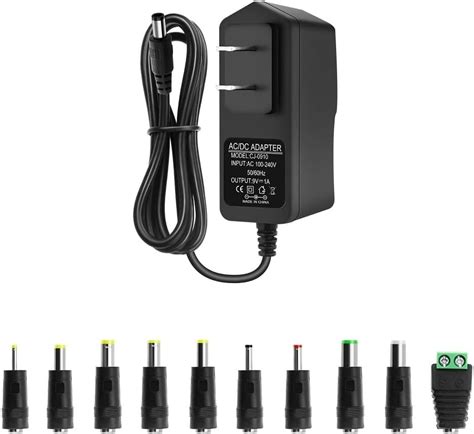9v Dc Power Supply Adapter 9v 1a Acdc Adapter 100 240v Ac Input To Dc 9volt 1amp