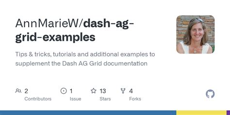 Github Annmariewdash Ag Grid Examples Tips And Tricks Tutorials And Additional Examples To