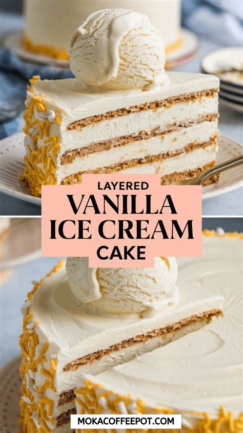 Layered Vanilla Ice Cream Cake