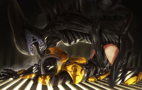 Rule 34 1human 1monster Alien Alien Franchise Ellixxr Female Helmet Long Tongue Monster